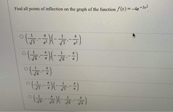Solved Find all points of inflection on the graph of the | Chegg.com