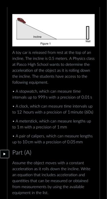 Solved A toy car is released from rest at the top of an | Chegg.com