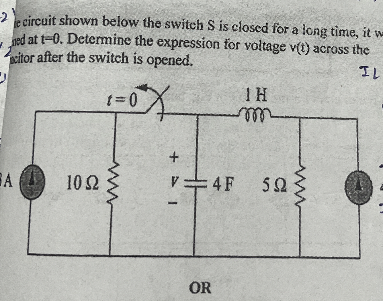 Solved 2 ﻿e circuit shown below the switch S ﻿is closed for | Chegg.com
