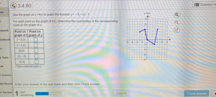 Solved % 3.4.80 Question H me Use the graph of yf(x) to | Chegg.com