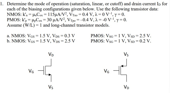 Solved 1 Determine The Mode Of Operation Saturation