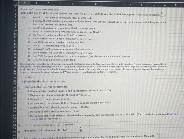 Solved Complete oil stegs in accohiting cycle? ACR4.2 (10 2, | Chegg.com