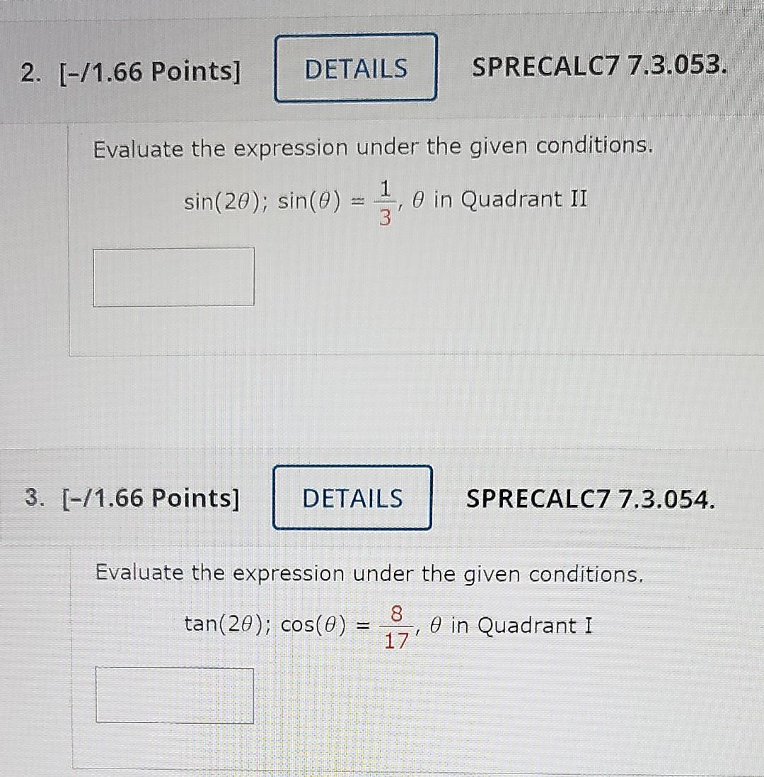 Solved Evaluate the expression under the given conditions. | Chegg.com
