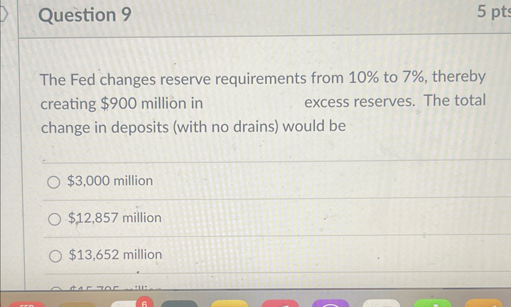 Solved Question 9The Fed changes reserve requirements from | Chegg.com