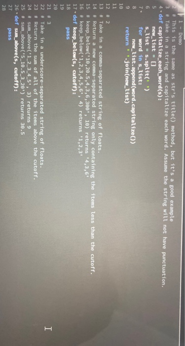 Solved 1 - Demo 2 This is the same as str's title() method, | Chegg.com