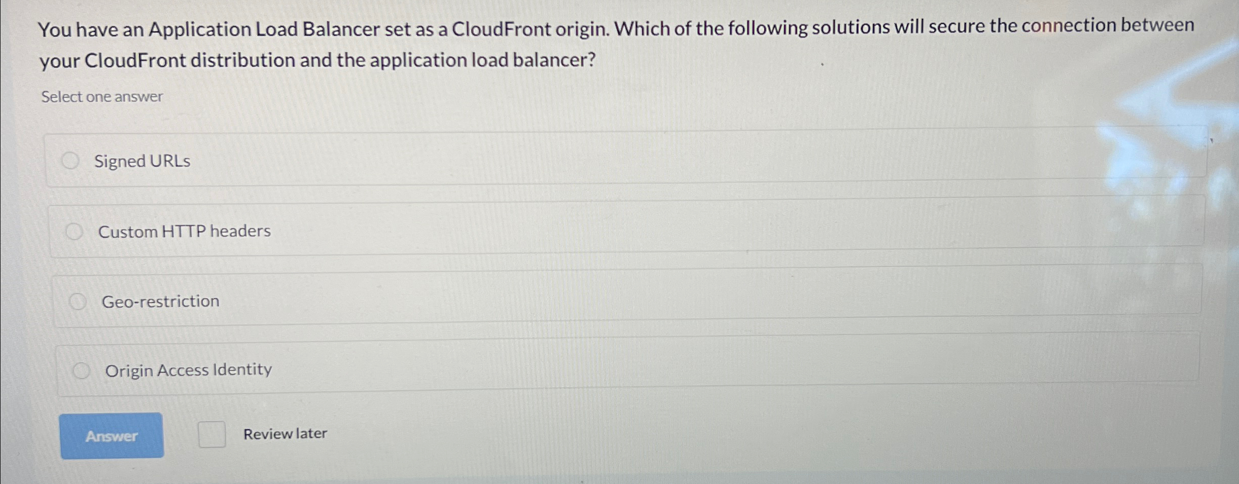 Solved You have an Application Load Balancer set as a | Chegg.com