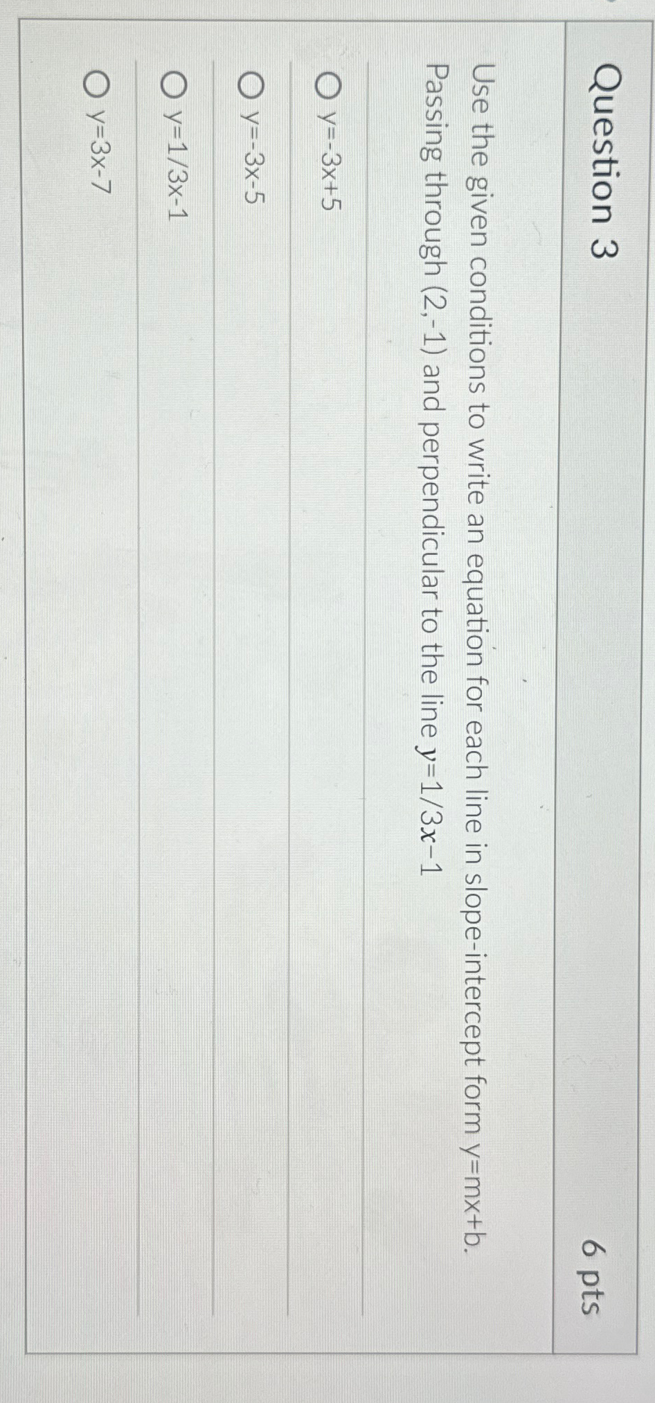 Solved Question 36 ﻿ptsUse the given conditions to write an | Chegg.com