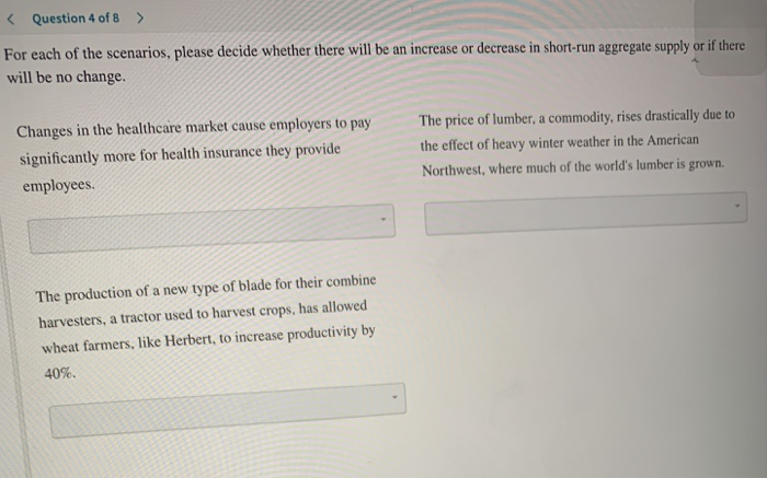 Solved For each of the scenarios, please decide whether | Chegg.com