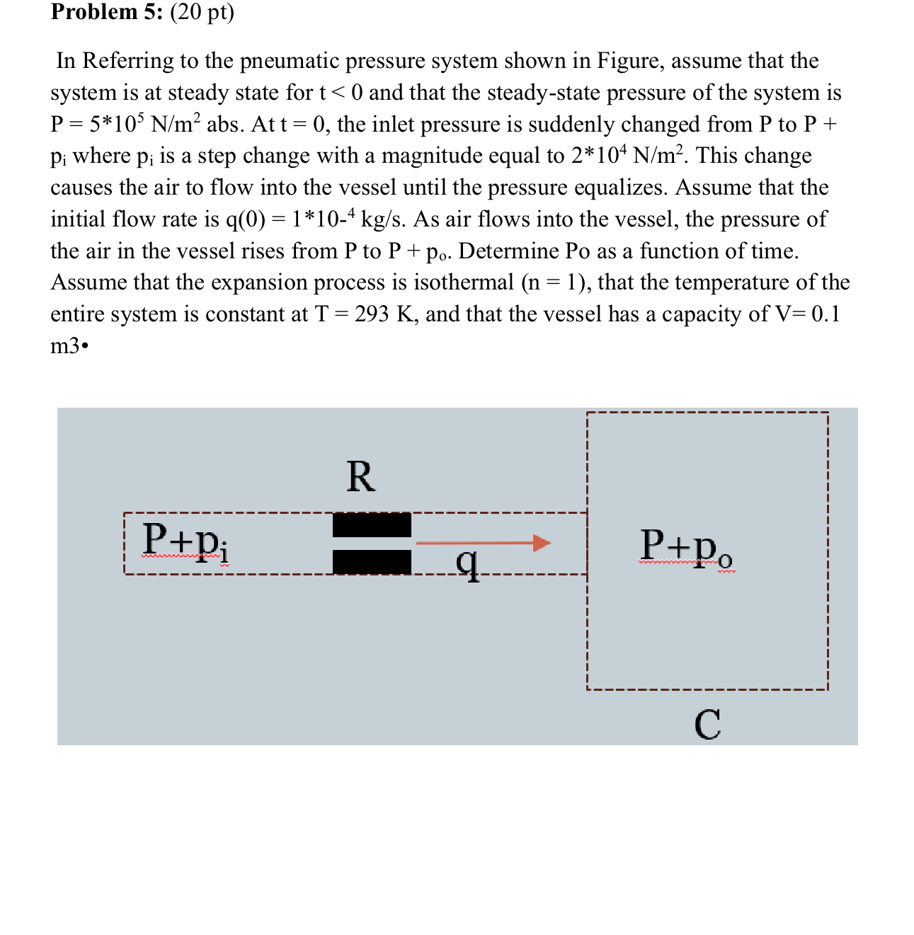 Solved Problem 5: (20pt)In Referring to the pneumatic | Chegg.com