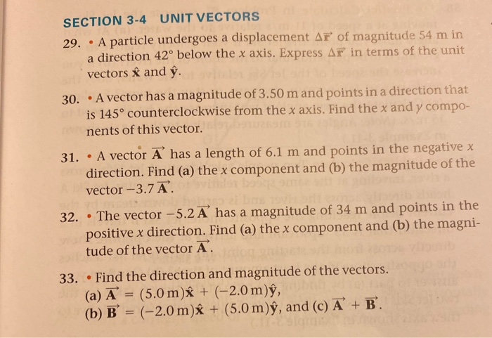 Solved SECTION 3-4 UNIT VECTORS 29. A particle undergoes a | Chegg.com