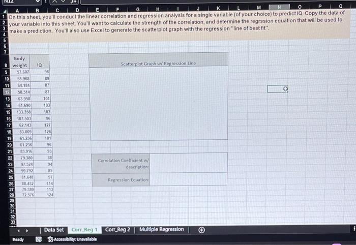 Solved On this sheet, you'll conduct the linear correlation | Chegg.com