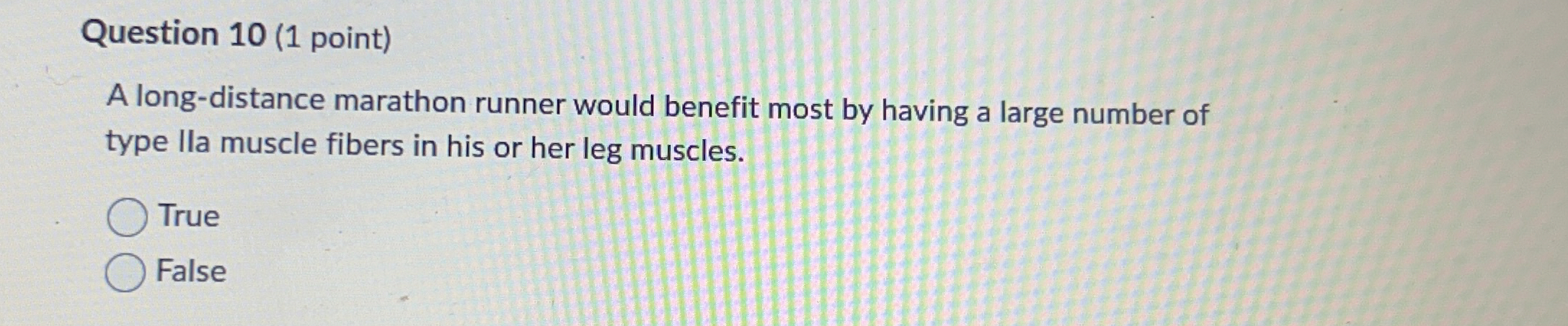 Solved Question 10 (1 ﻿point)A long-distance marathon runner | Chegg.com