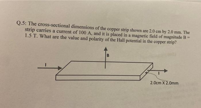 Solved Q.5: The cross-sectional dimensions of the copper | Chegg.com