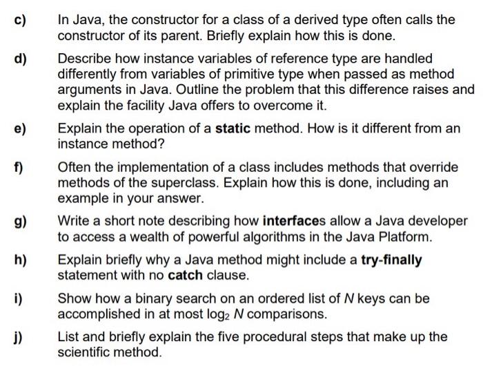 Solved C In Java The Constructor For A Class Of A Derived 
