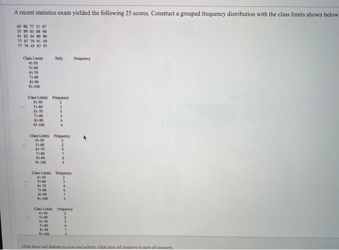 Solved A recent statistics exam yielded the following 25 | Chegg.com