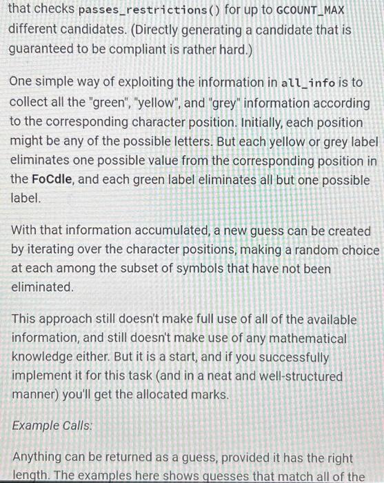 Solved Task 4: Candidate Generation (2 marks) Now for the | Chegg.com