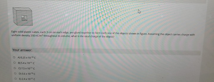 Solved Eight solid plastic cubes, each 3 cm on each edge, | Chegg.com