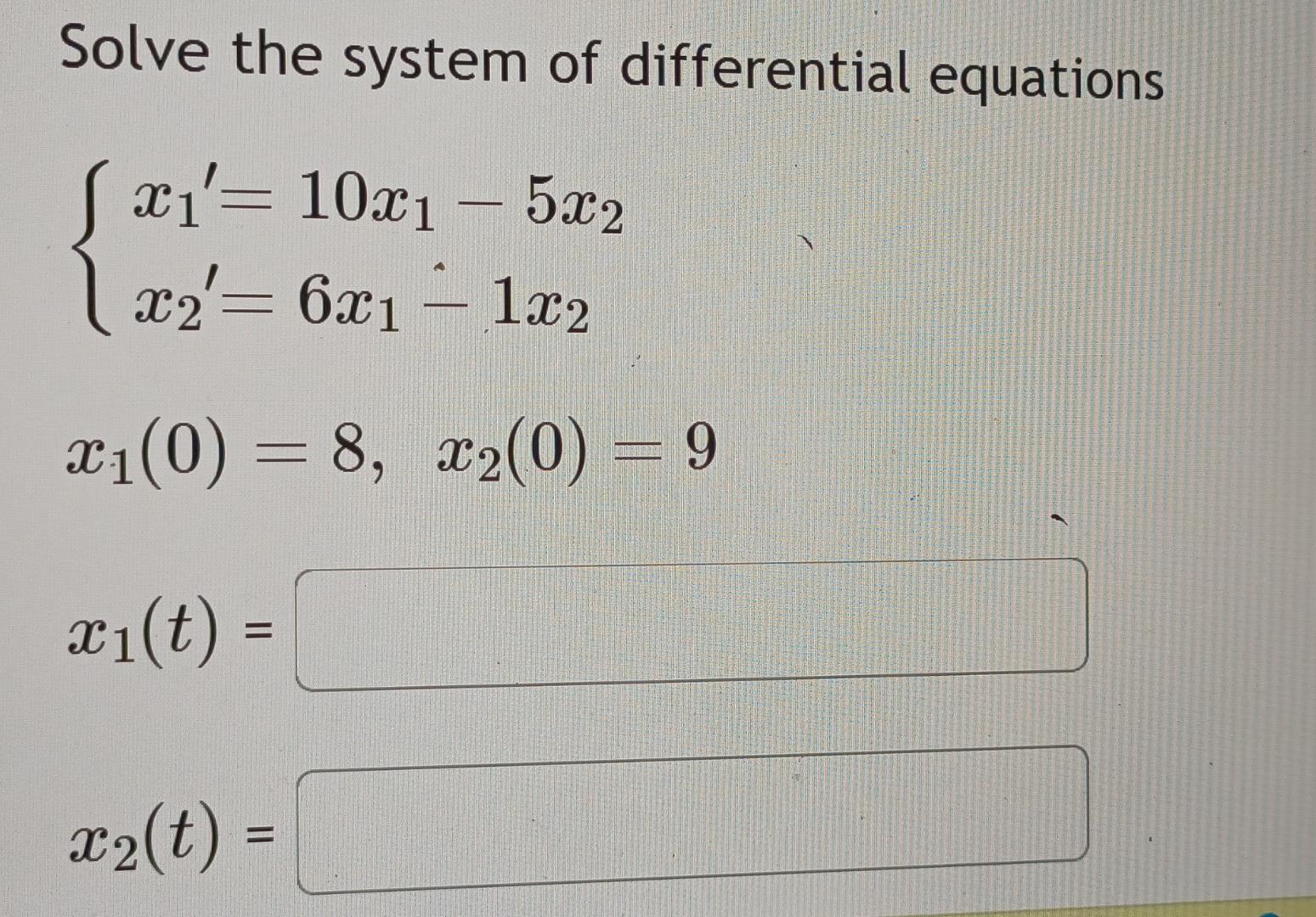 Solved Solve the system of differential equations | Chegg.com