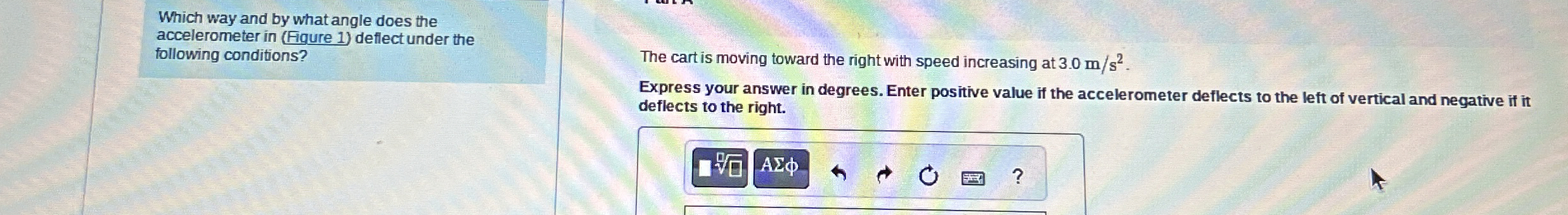 Solved Which way and by what angle does the accelerometer in | Chegg.com