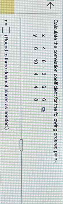 Solved Calculate the correlation coefficient for the | Chegg.com