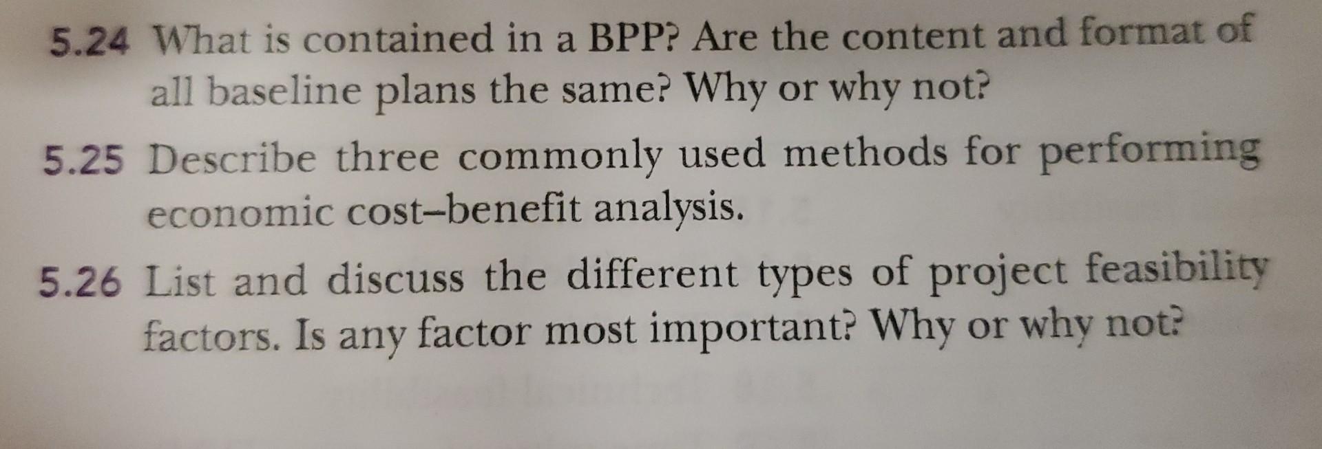 Solved 5.24. What is contained in a BPP? Are the content and | Chegg.com