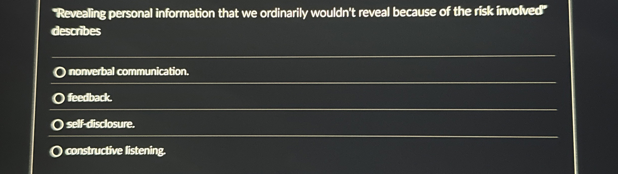 Solved Revealing personal information that we ordinarily | Chegg.com