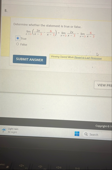 Solved Determine whether the statement is true or | Chegg.com