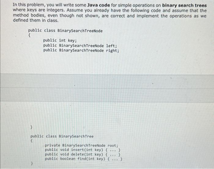 Solved In this problem, you will write some Java code for | Chegg.com