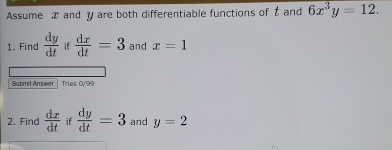 Solved Assume x ﻿and y ﻿are both differentiable functions of | Chegg.com