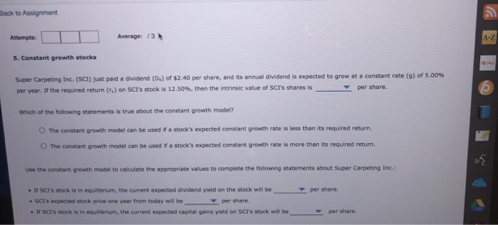Solved Back to Assignment Attempts: Average: 73 5. Constant | Chegg.com
