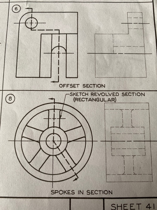 Solved Q), OFFSET SECTION SKETCH REVOLVED SECTION | Chegg.com