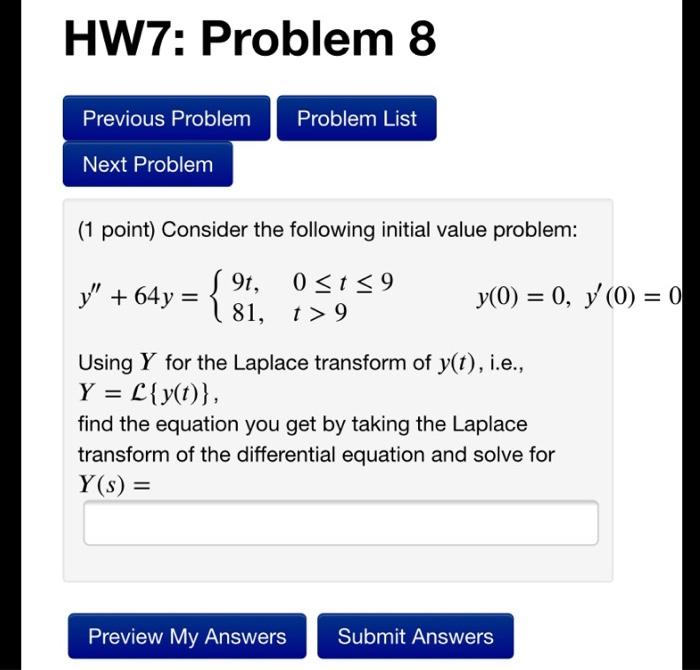 Solved HW7: Problem 8 Previous Problem Problem List Next | Chegg.com