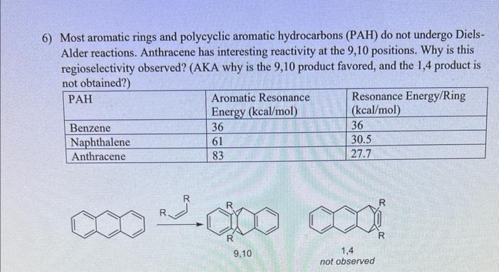 Solved Most aromatic rings and polycyclic aromatic | Chegg.com