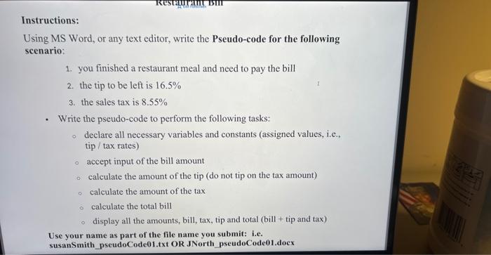 Solved Instructions: Using MS Word, or any text editor, | Chegg.com