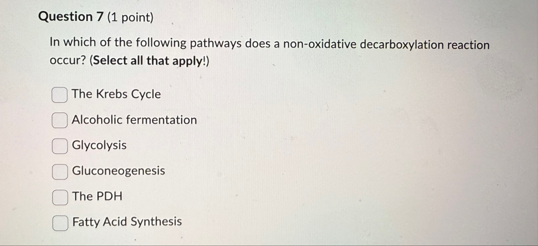 Solved Question 7 (1 ﻿point)In which of the following | Chegg.com