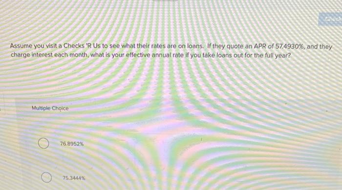 Solved Assume you visit a Checks R Us to see what their | Chegg.com