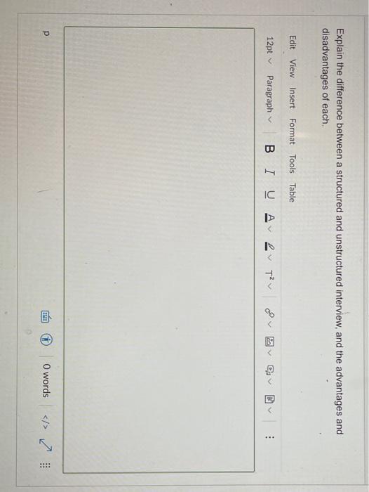 Solved Explain the difference between a structured and | Chegg.com