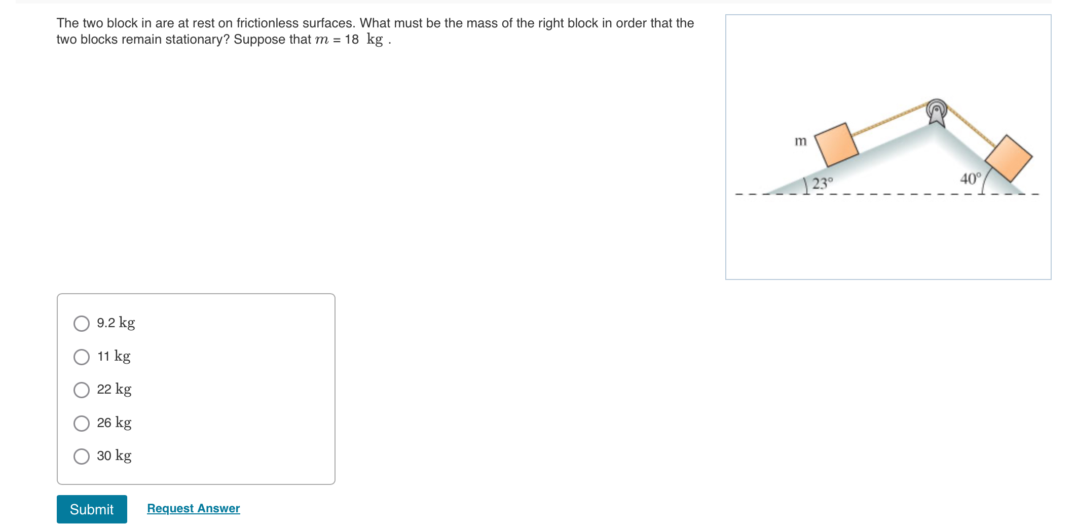 Solved The two block in are at rest on frictionless | Chegg.com