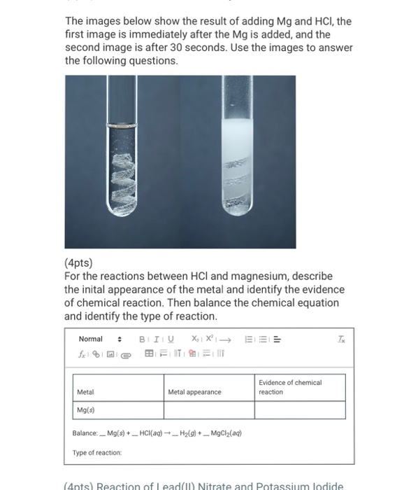 Solved (4pts) For the reaction between magnesium and oxygen, | Chegg.com