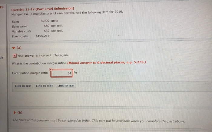 Solved ES Exercise 11-17 (Part Level Submission) Marigold | Chegg.com