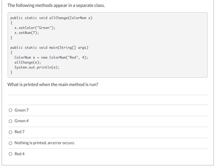 Solved Question 13 1 pts The class Color Num is defined as | Chegg.com