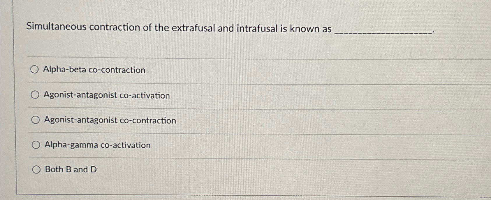 Solved Simultaneous Contraction Of The Extrafusal And