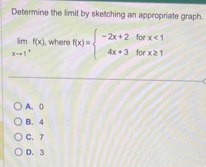 Solved Determine the limit by sketching an appropriate | Chegg.com