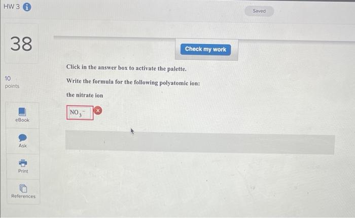 Solved HW 3 i 38 10 points eBook Ask Print References Check | Chegg.com