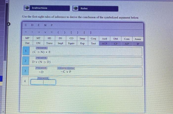 Solved Instructions Rules Use the first eight rules of | Chegg.com