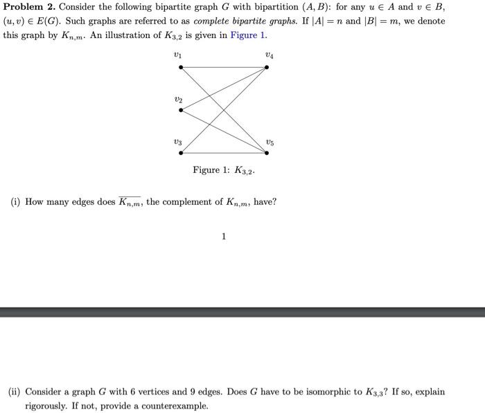 Solved Problem 2. Consider the following bipartite graph G | Chegg.com