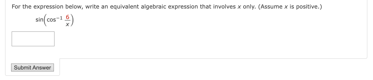 Solved For the expression below, write an equivalent | Chegg.com