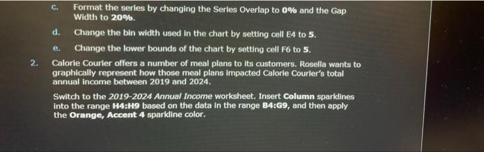 C. e. 2. Format the series by changing the Series | Chegg.com