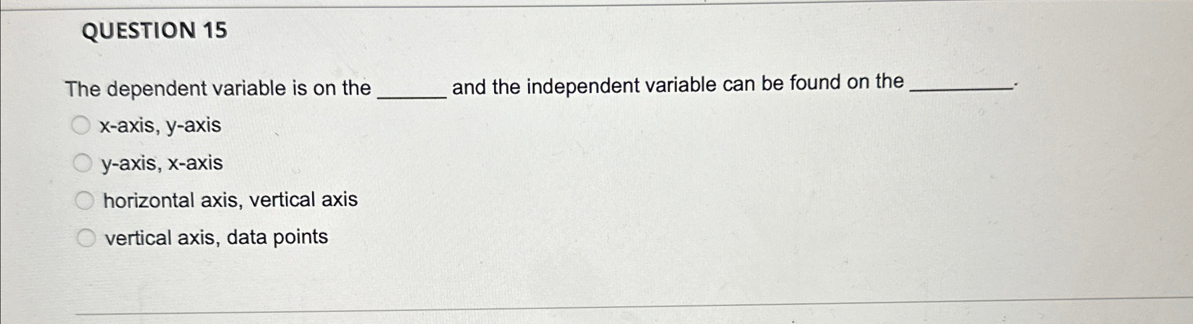 Solved QUESTION 15The dependent variable is on the ﻿and | Chegg.com