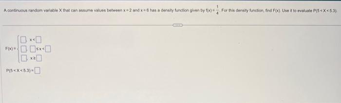 Solved A continuous random variable X that can assume values | Chegg.com